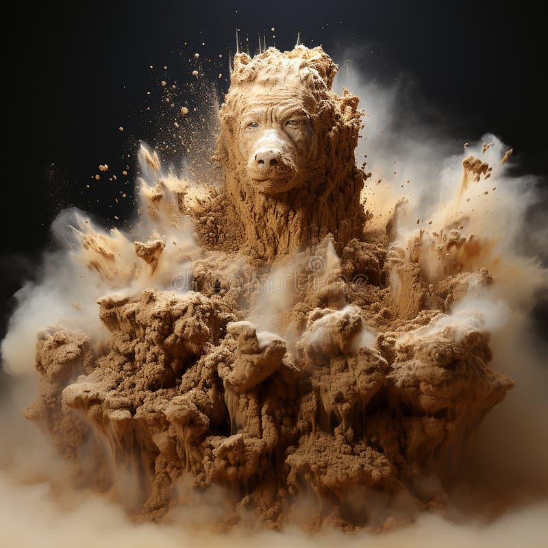 A Bear Image Created by Smoke Explosion Creates a Sense of Storm Stock ...