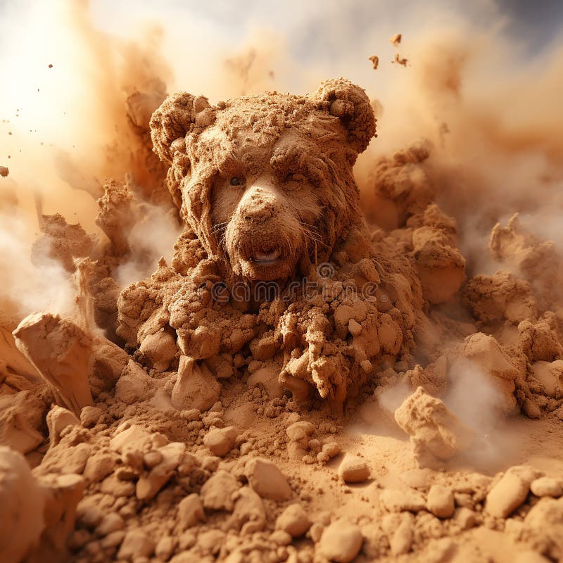 A Bear Image Created by Smoke Explosion Creates a Sense of Storm Stock ...