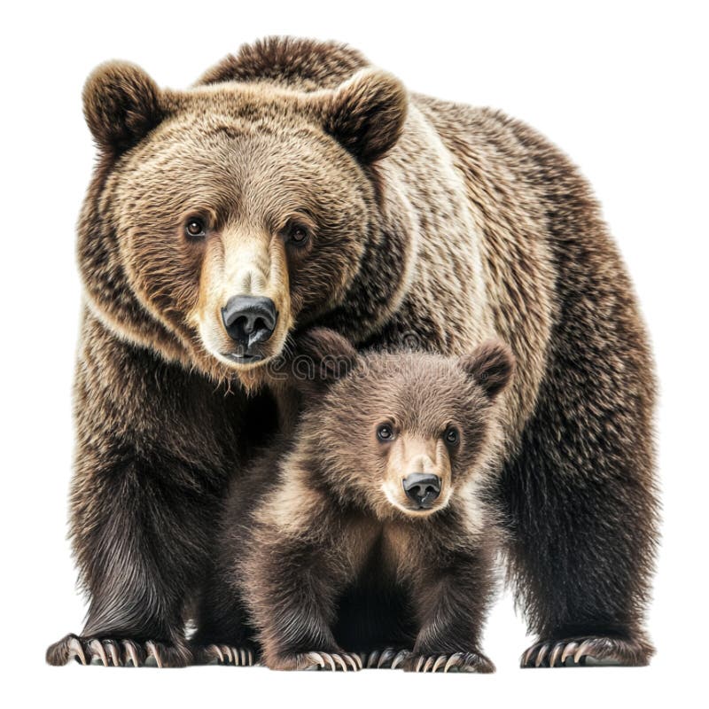 Bear Its Cub Against Transparent Background Stock Photos - Free ...