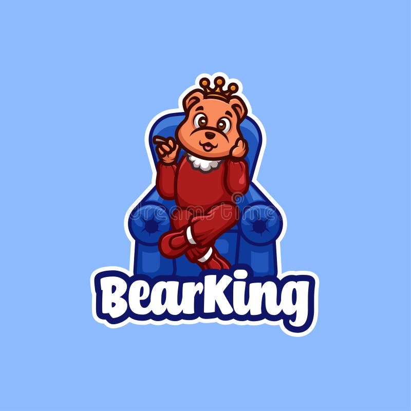 Bear King Cartoon Mascot Logo Stock Illustration - Illustration of wild ...