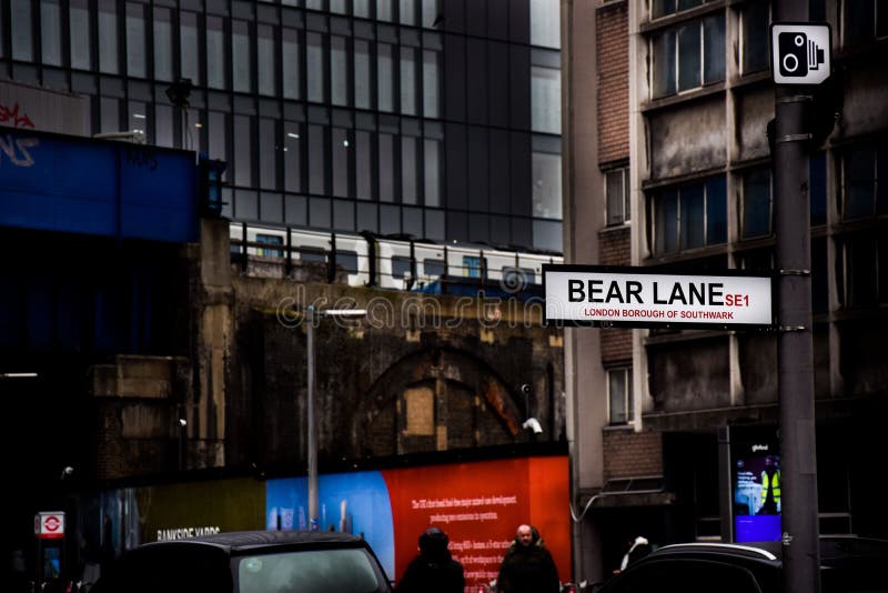 Bear Lane Sign in the Middle of London Editorial Image - Illustration ...