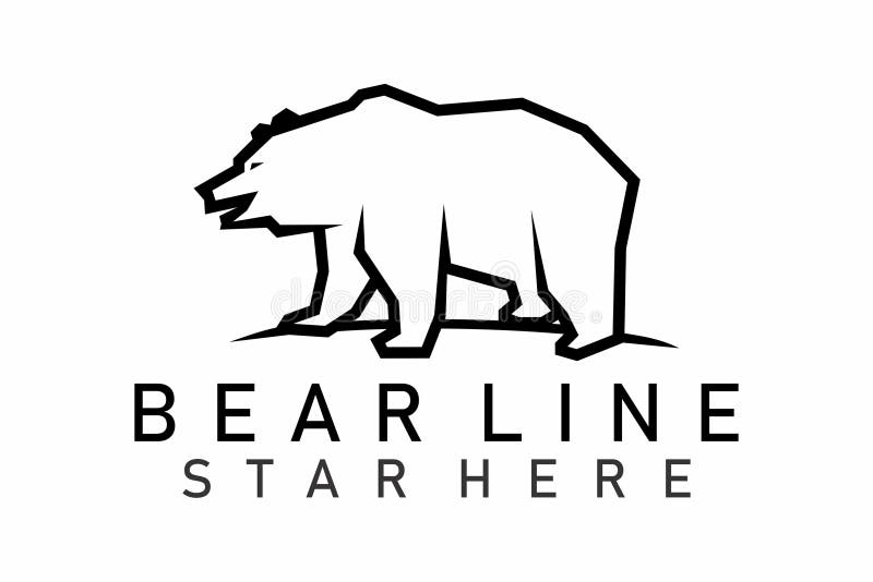 Bear line art logo designs stock vector. Illustration of polar - 173998666