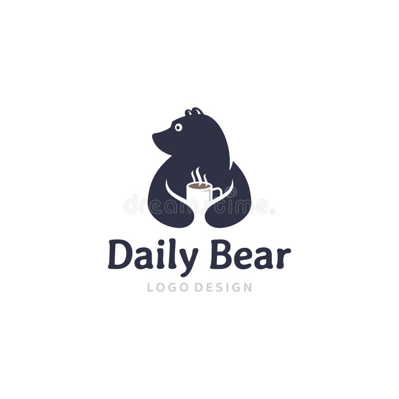 Bear Logo and Coffee Mug Icon Stock Vector - Illustration of face ...