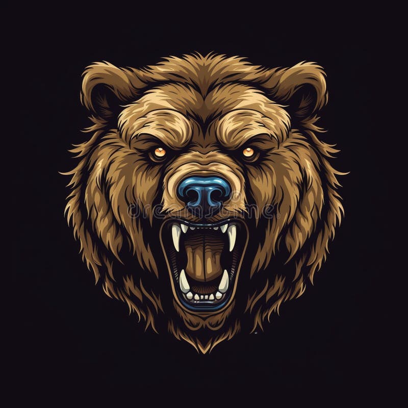 The Bear Logo in 2D Digital Illustration Stock Illustration ...