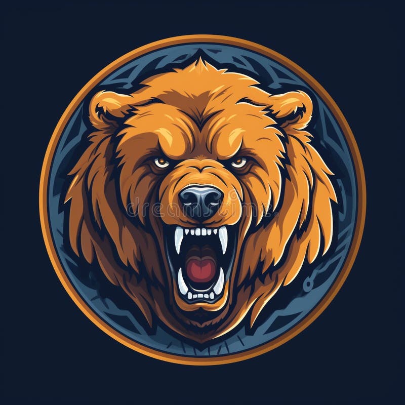 The Bear Logo in 2D Digital Illustration Stock Illustration ...