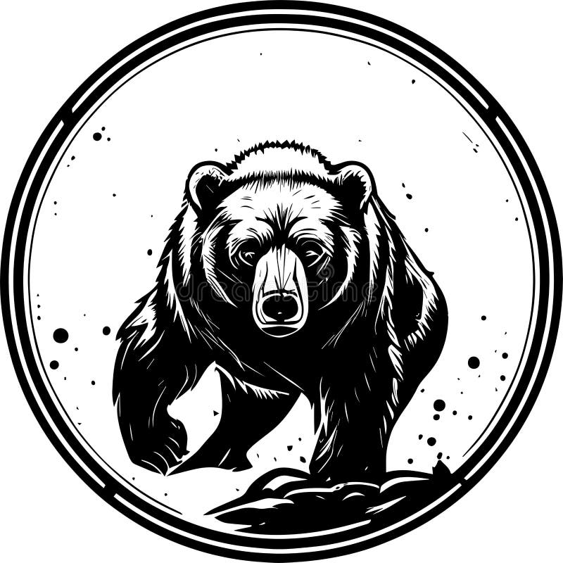 Bear Logo Design in a Circle Stock Vector - Illustration of circle ...