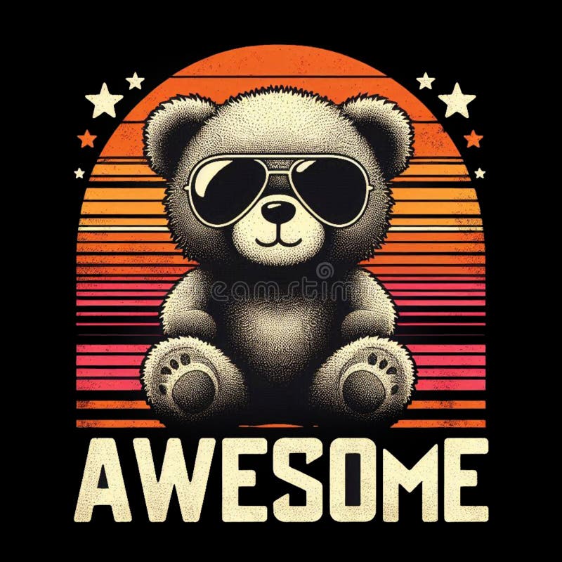 Bear Logo Design Using Glasses with a Vintage Theme Stock Illustration ...