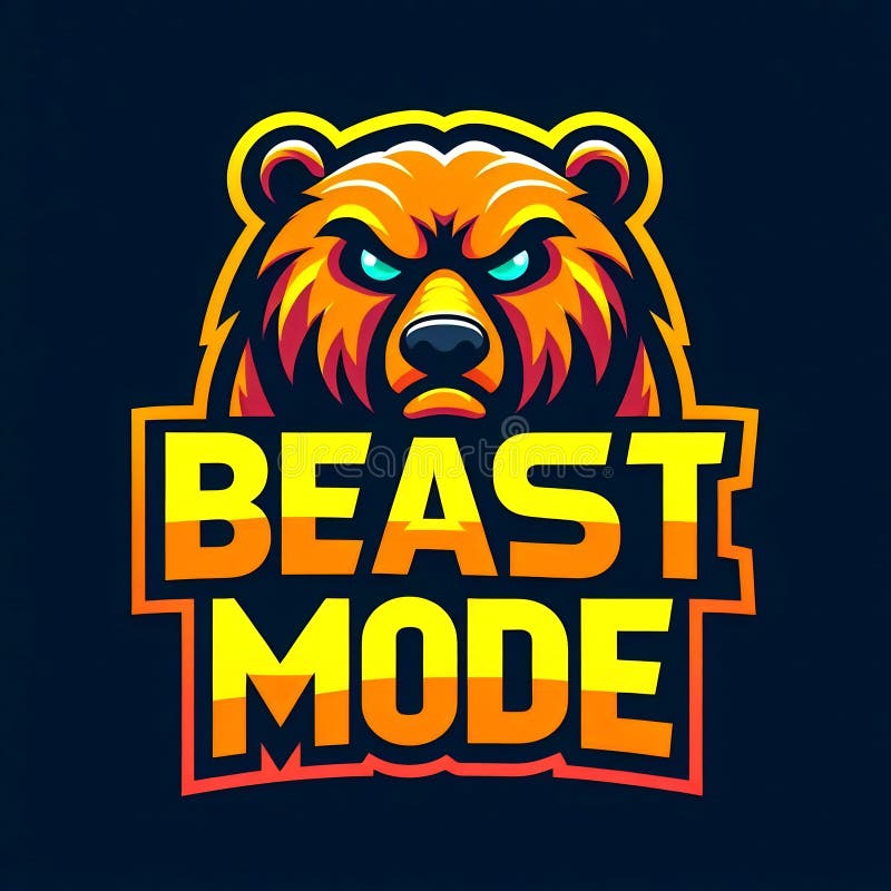 Bear Logo Design with the Words Beast Mode Stock Illustration ...
