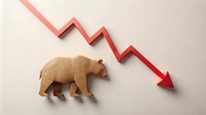 Bear Market Icon with Declining Graphs in a Minimalist Flat Lay AI ...