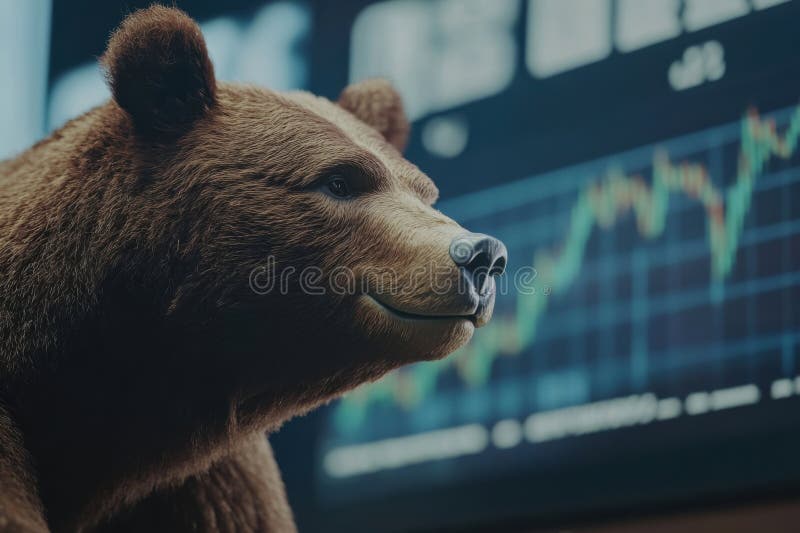 Bear Market Symbolism with Stock Chart Stock Image - Image of market ...