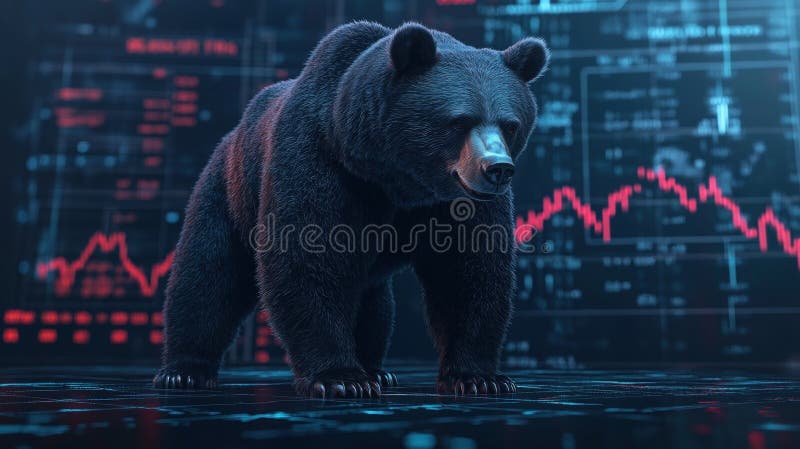 Bear Market Symbolized by a Large Bear Stock Illustration ...