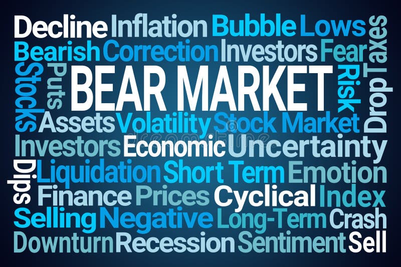 Bear Market Word Cloud stock illustration. Illustration of emotion ...