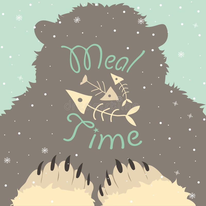 Bear meal time stock vector. Illustration of background - 63066618