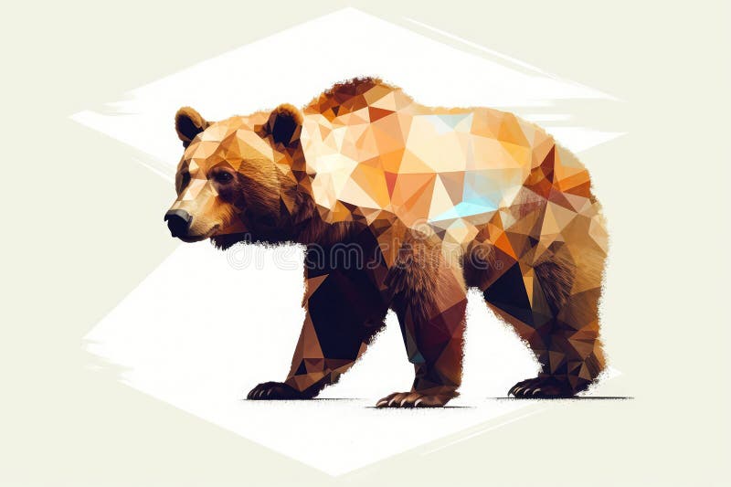 Bear, Minimalist Style, White Background Cartoonish, Flat Illustration ...