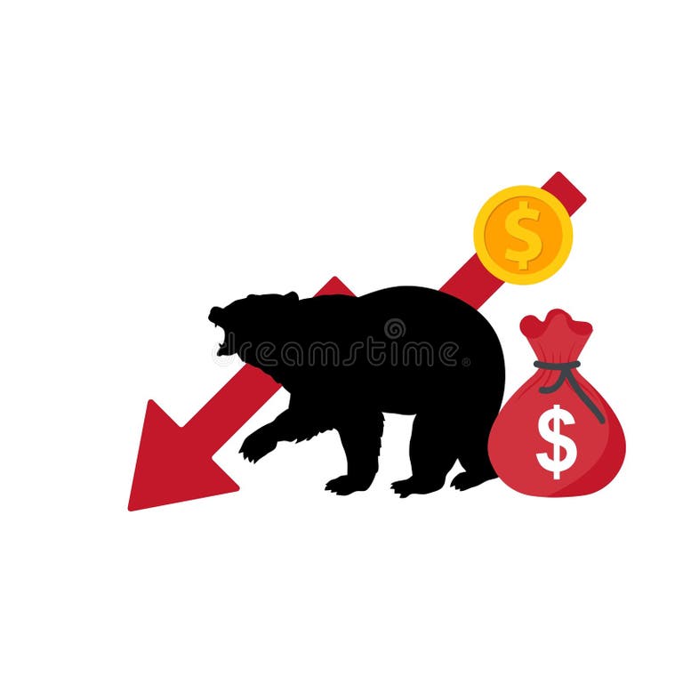 Bear Money Up Graph Stock Market Concept Vector Stock Vector - Illustration of loss, technology ...