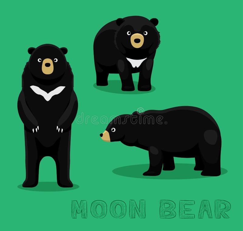 Bear Moon Bear Cartoon Vector Illustration Stock Vector - Illustration ...