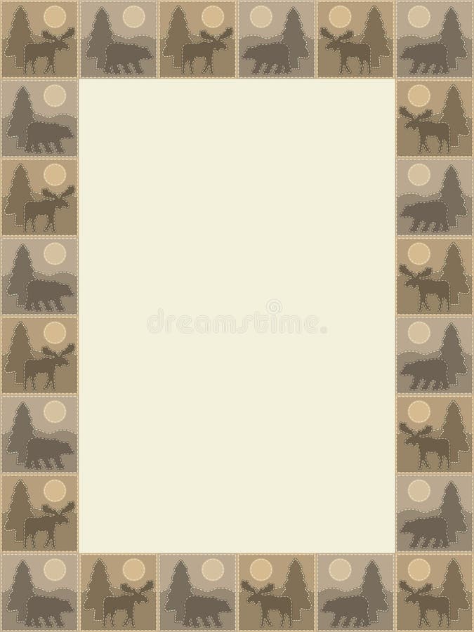 Bear and Moose Rectangular Frame Stock Vector - Illustration of ...