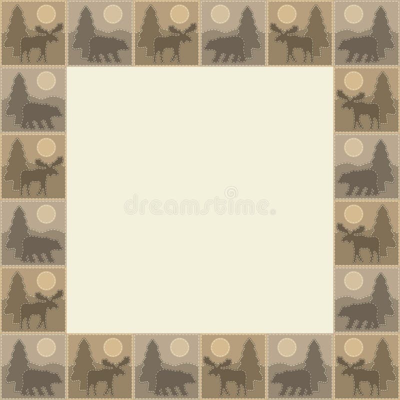 Bear and Moose Square Frame Stock Vector - Illustration of frame ...