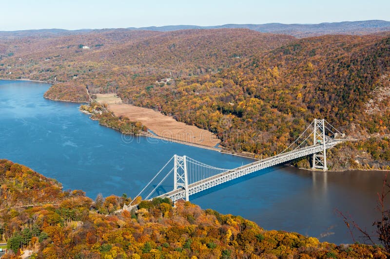 Bear Mountain Bridge Aerial Over Hudson River Stock Image - Image of ...
