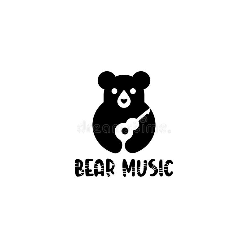 Bear Music Logo Guitar Illustration Vector Design Stock Vector ...