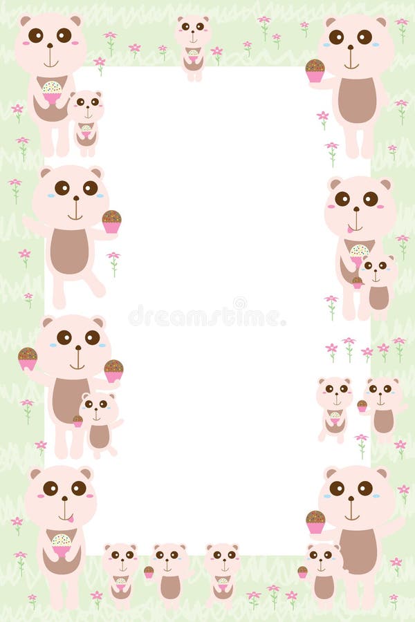 Bear pastel frame card stock vector. Illustration of animals - 56727046
