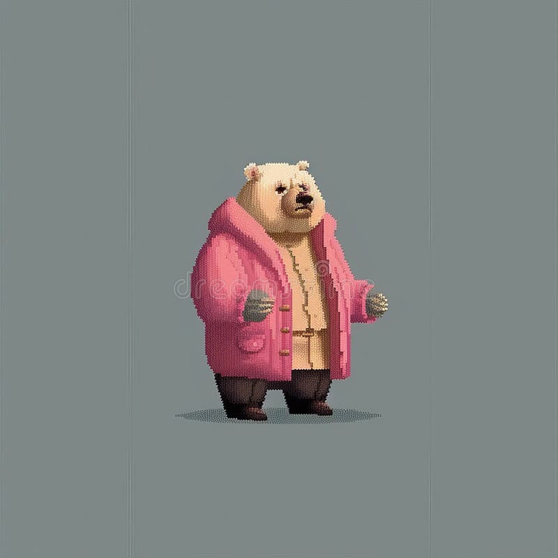 Pixel Bear: Cute Minecraft-inspired Character in Concept Art Style ...