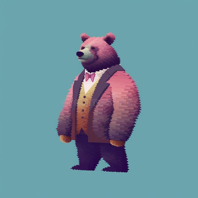 Pixel Bear: Cute Minecraft-inspired Character in Concept Art Style ...