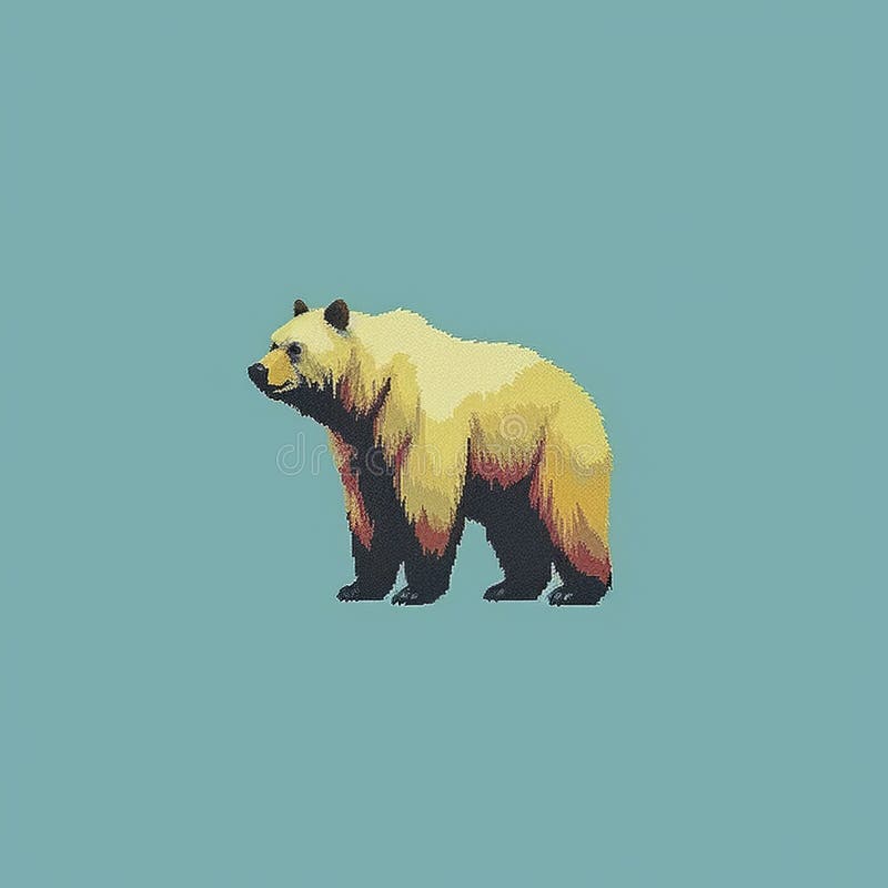 Pixel Bear: Cute Minecraft-inspired Character in Concept Art Style ...