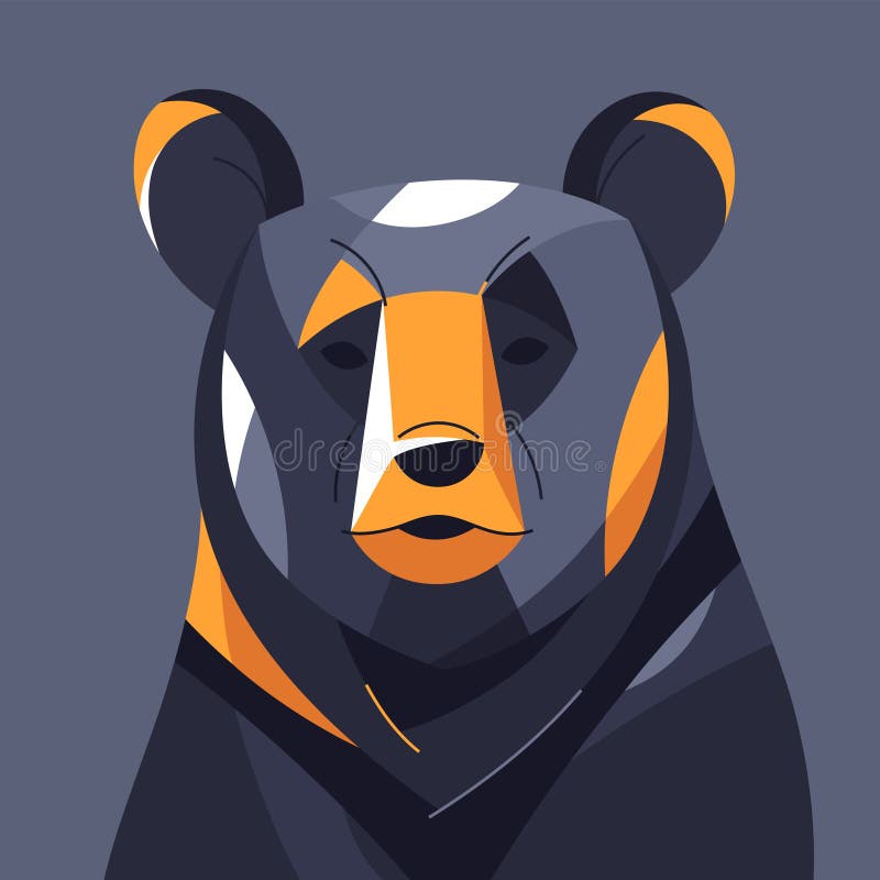 Bear Portrait Colorful Vector Illustration, Poster, Print Stock Vector ...
