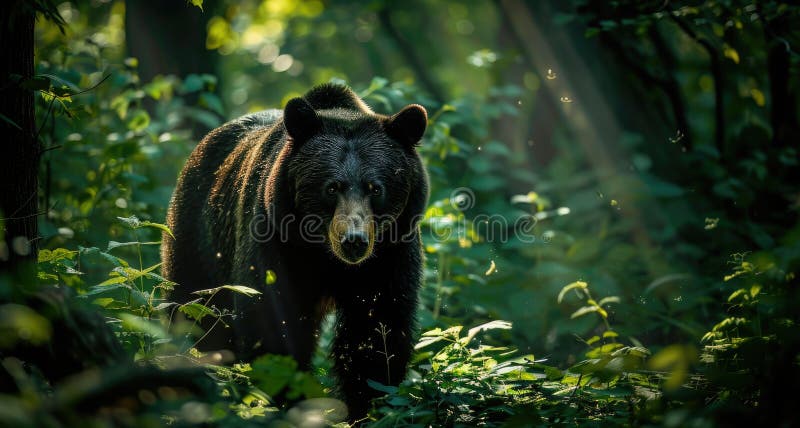 Bear Prowling through the Forest, Intense Focus Stock Photo - Image of brown, wilderness: 325370018