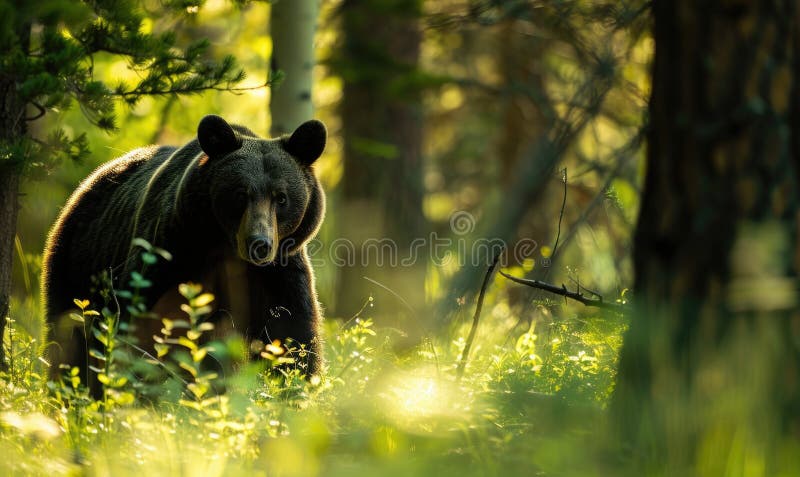 Bear Prowling through the Forest, Intense Focus Stock Photo - Image of mammals, wild: 325381590