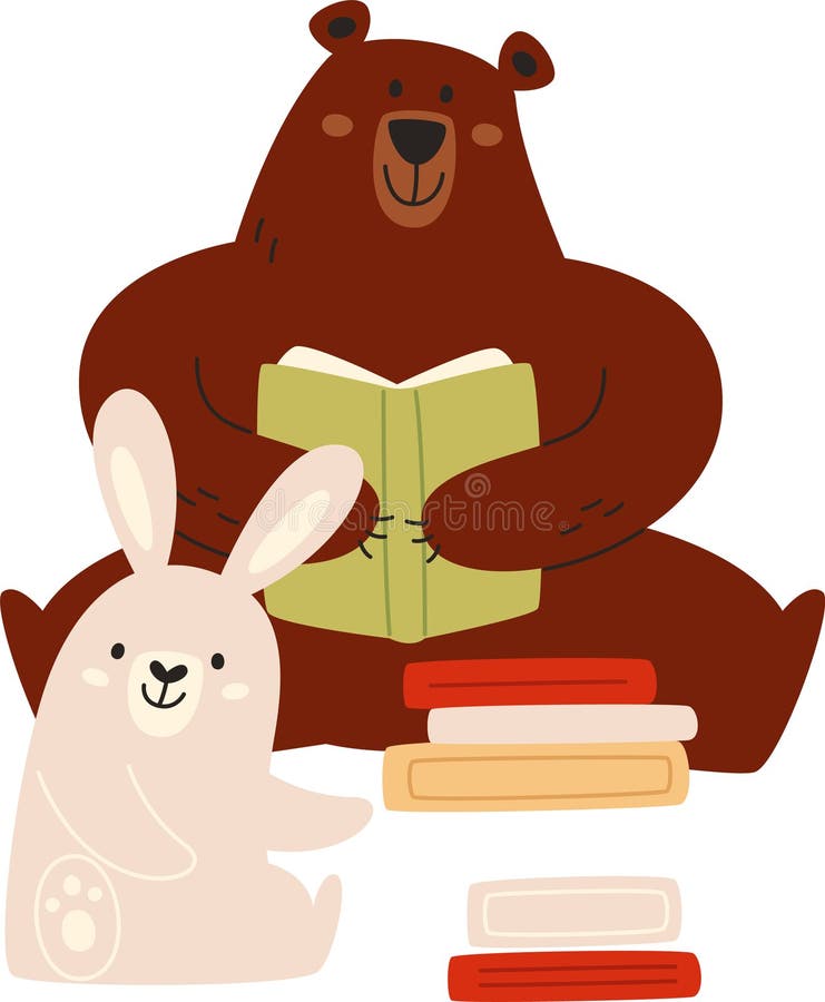 Rabbit Reading Book stock illustration. Illustration of cartoon - 299631648