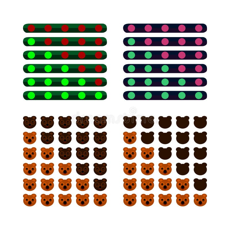 Bear Rating Scale and Dots Rating Scale Stock Vector - Illustration of ...