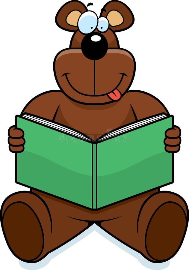 Cartoon Bear Reading stock vector. Illustration of studying - 41819517