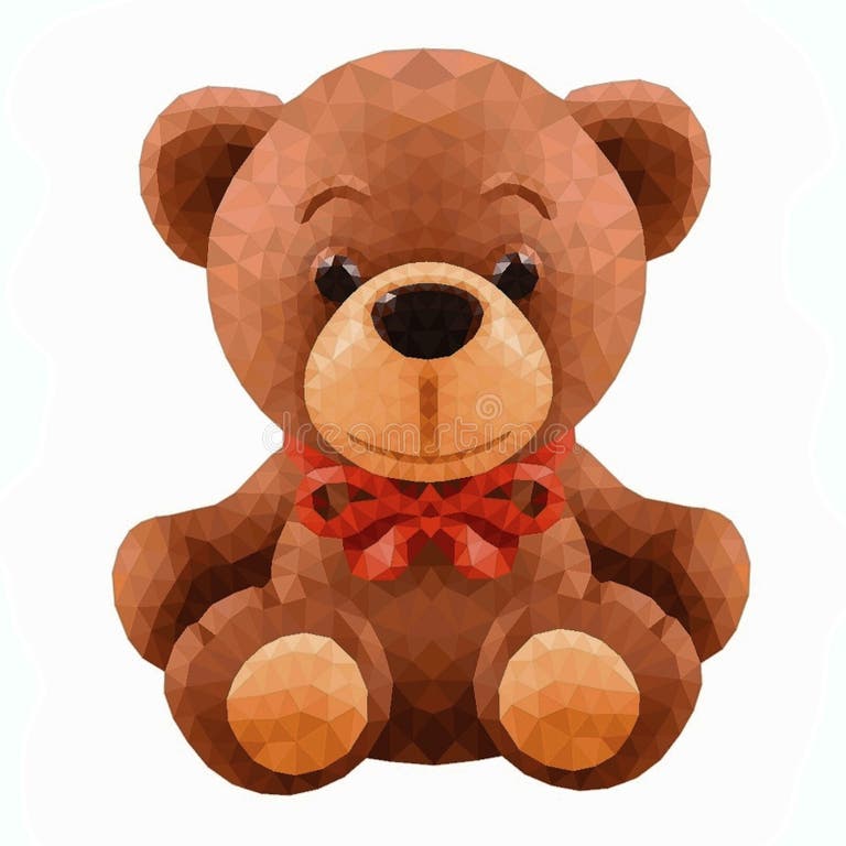 A Bear with a Red Bow Around Its Neck. Illustration Stock Illustration ...