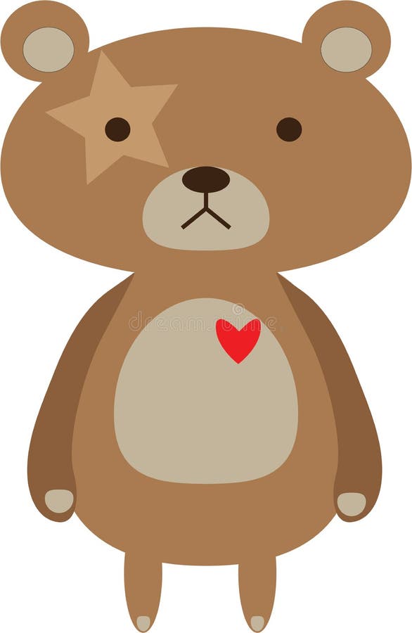 Bear red heart stock illustration. Illustration of adorable - 52725180