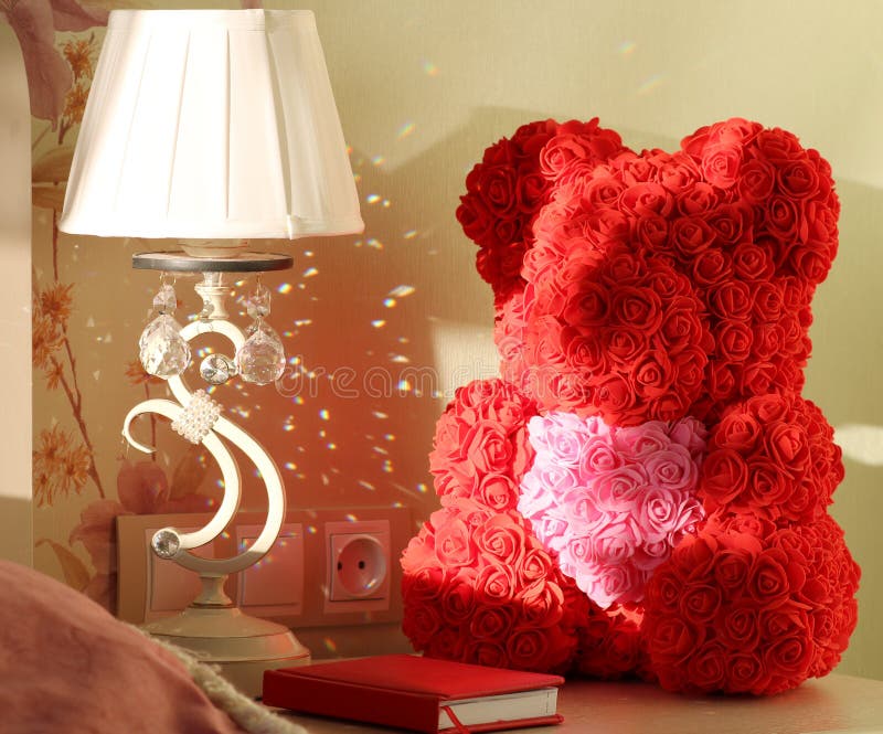 Bear of roses with heart stock photo. Image of heart - 170507140