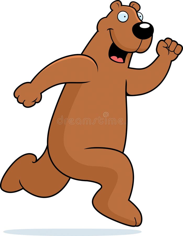 Bear Running stock vector. Illustration of bear, happy - 14424215