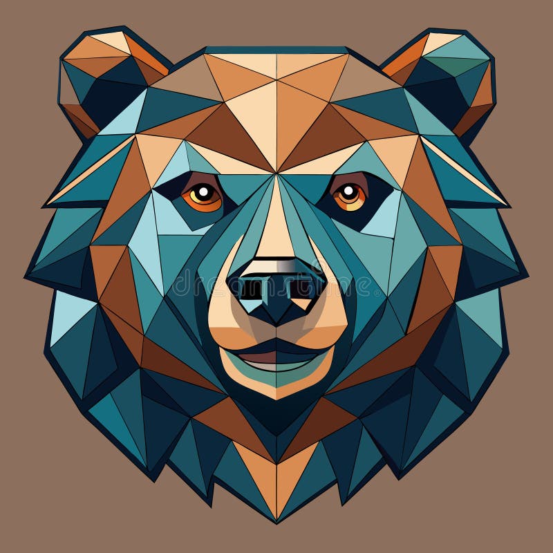A Bear S Head Formed with Sharp, Angular Geometric Shapes, Vector ... A Bear S Head Formed with Sharp, Angular Geometric Shapes, Vector ...