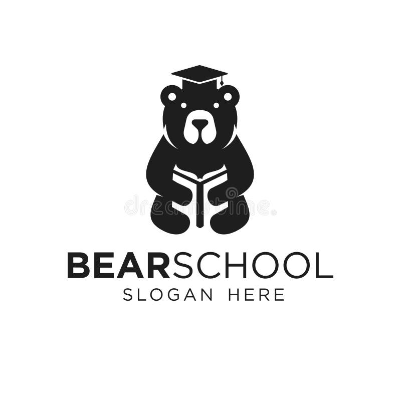 Bear School logo template stock vector. Illustration of college - 223742175