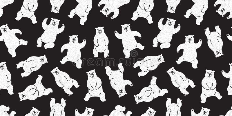 Bear Seamless Pattern Polar Bear Isolated Dance Teddy Vector Wallpaper ...
