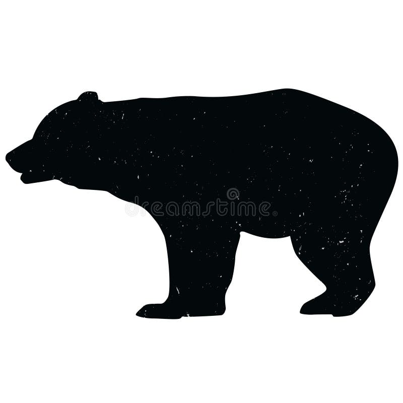 Bear Shadow Animal Icon Silhouettes Isolated on Dark Black Graphical in ...