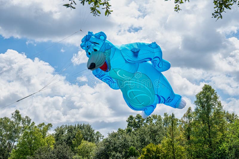 Bear Shaped Kite Flying through the Air Stock Photo - Image of freedom ...