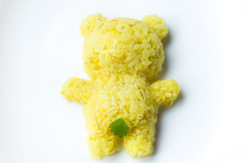 Bear shaped turmeric rice stock image. Image of animal - 72864863