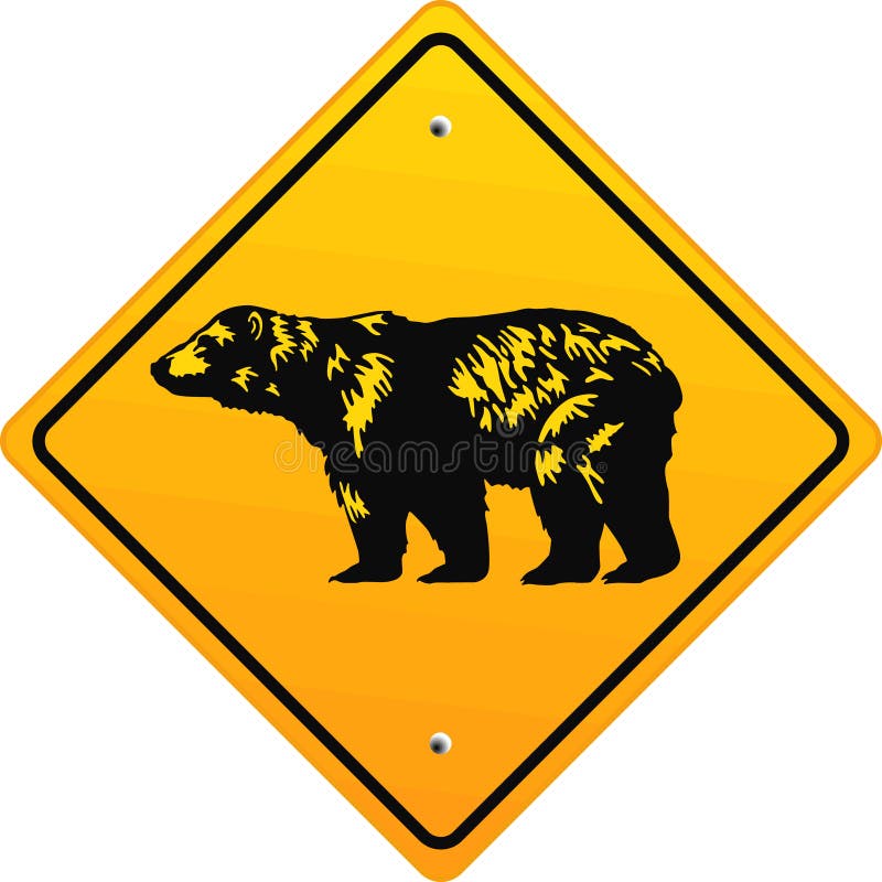 Warning bear road sign stock vector. Illustration of attention - 2791508