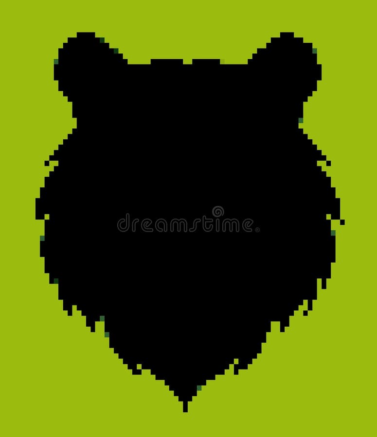 Bear Sign Illustration. Green Icon with Flat Style Shadow Path Stock ...
