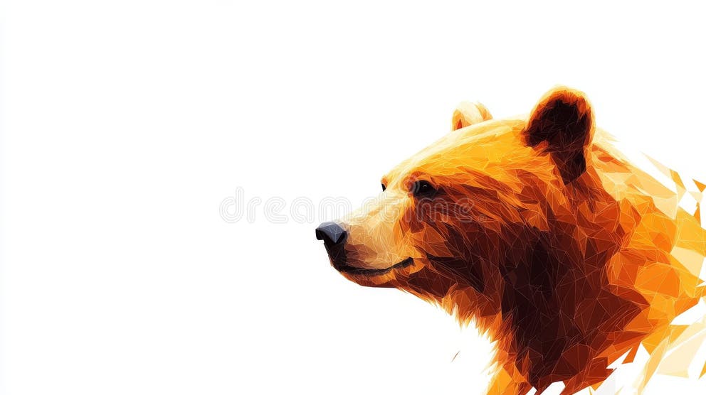 A Bear Silhouette with Geometric Shapes Emerging from Polygonal Forms ...