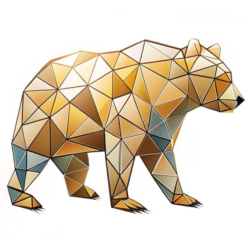 Geometric Abstract Bear with Simple Features Stock Illustration ...