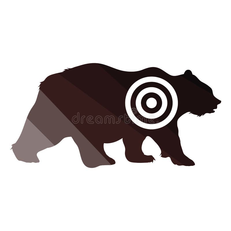 Bear Silhouette with Target Icon Stock Vector - Illustration of allowed ...