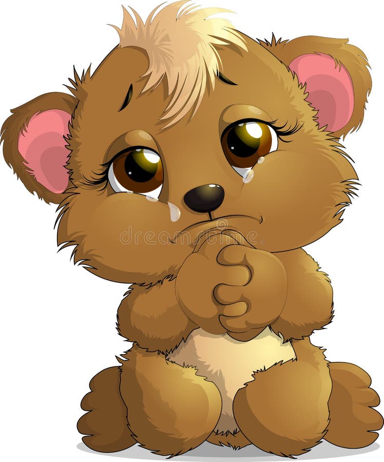 Bear Sitting Crying Stock Vector - Image: 68311552